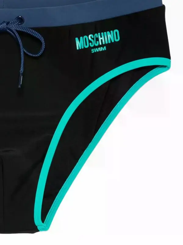 Moschino Print Drawstring Swimming Trunks - Black
