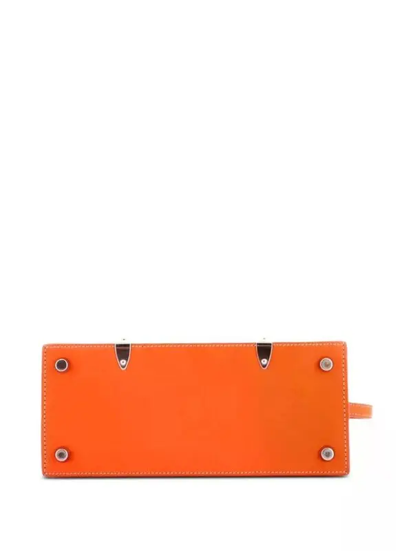 Goyard Structured Saigon Top Handle Coated Canvas With Leather Mini Satchel - Orange