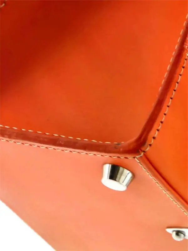 Goyard Structured Saigon Top Handle Coated Canvas With Leather Mini Satchel - Orange