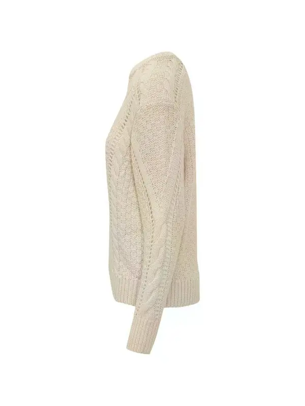 MARANT ETOILE Cable-knit Pointelle-trim Sweater