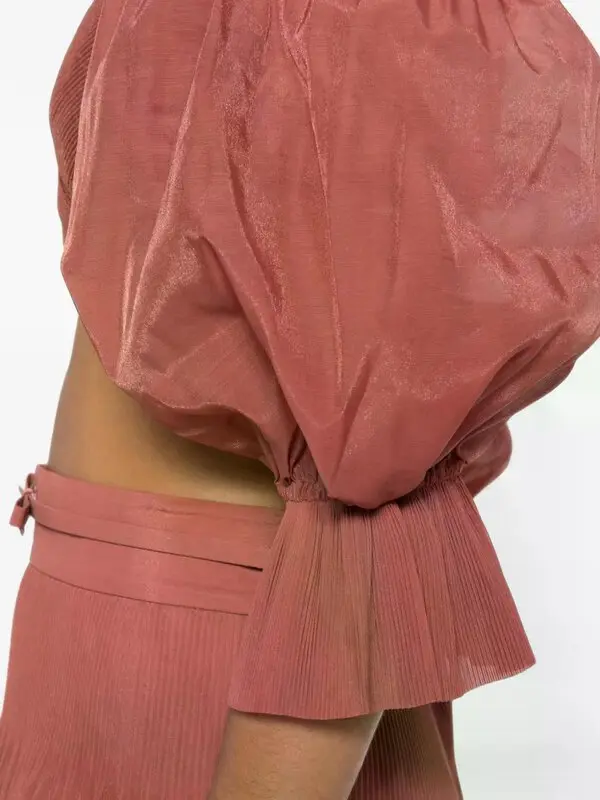 Zimmermann Pleated Puff-sleeve Top