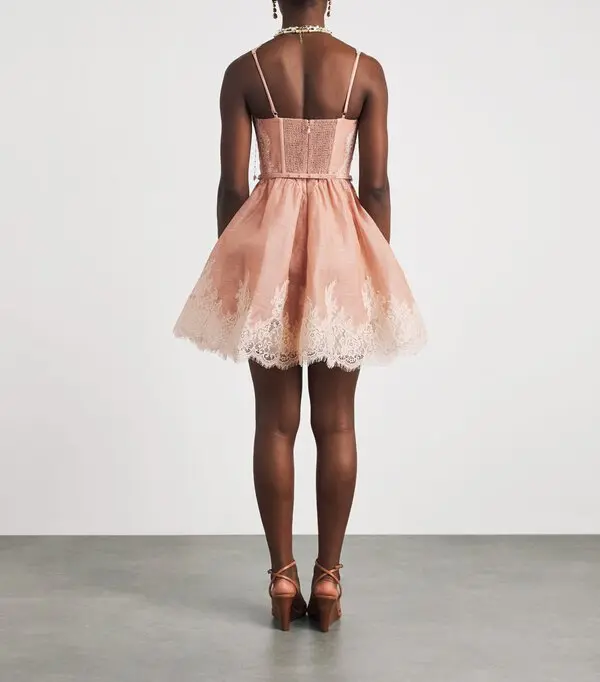 Zimmermann Linen-silk Valiant Mini Dress - Pink