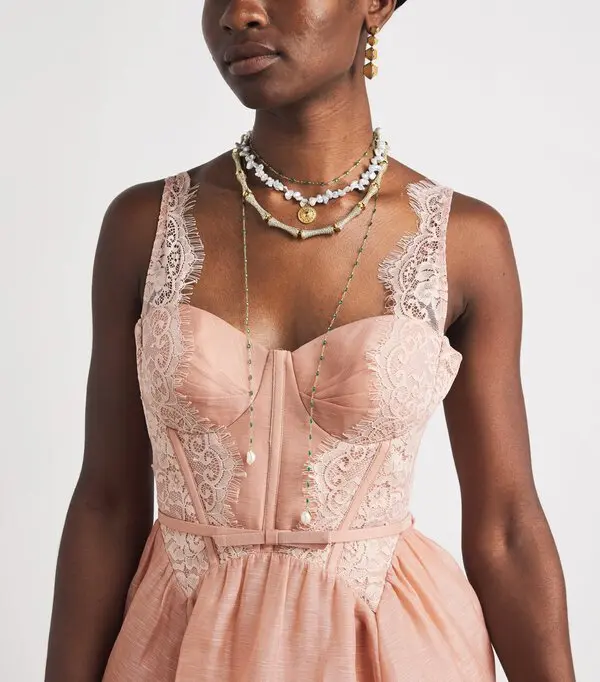 Zimmermann Linen-silk Valiant Mini Dress - Pink