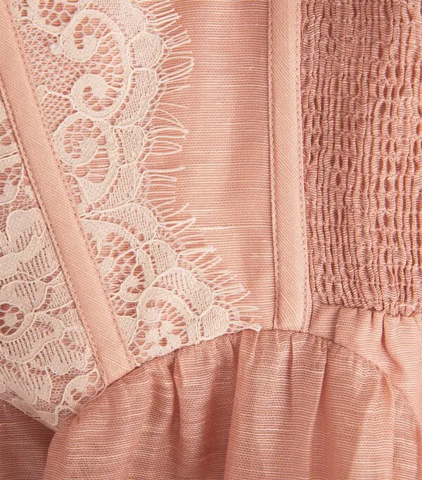 Zimmermann Linen-silk Valiant Mini Dress - Pink