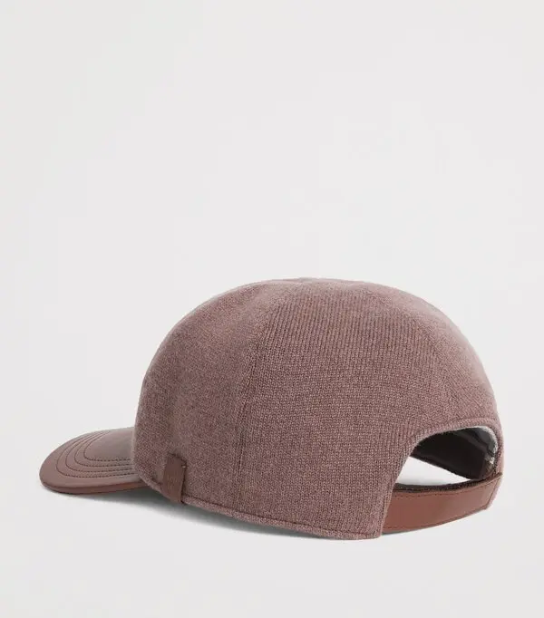 Eleventy Cashmere Wool-lined Embroidered Baseball Cap