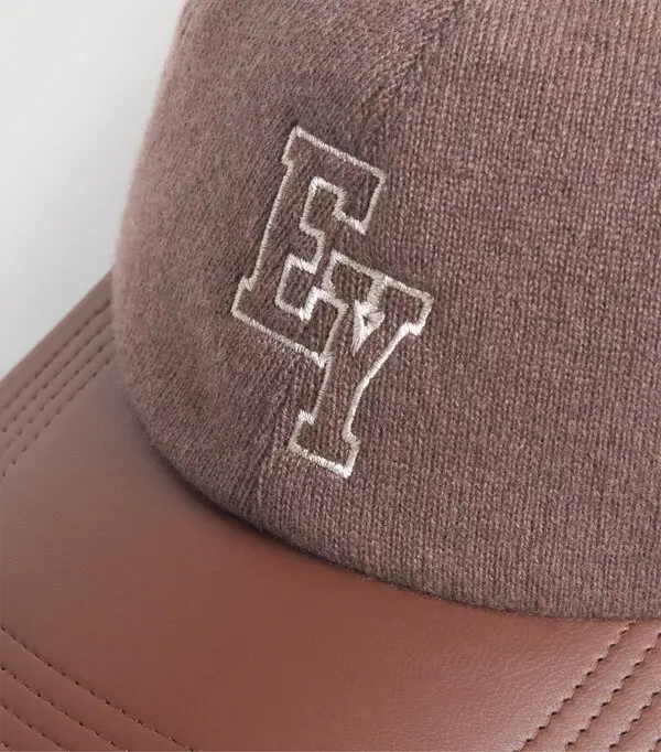 Eleventy Cashmere Wool-lined Embroidered Baseball Cap