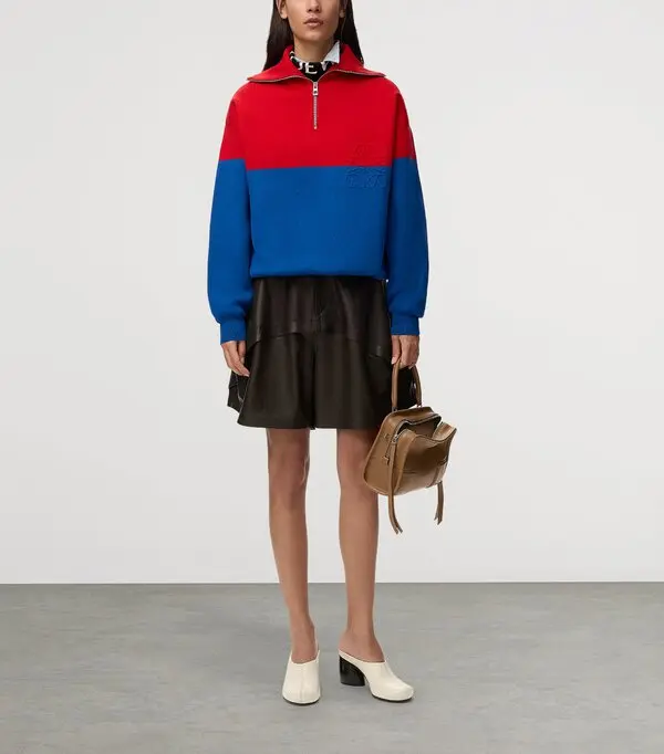 Loewe Cotton-blend Quarter-zip Sweatshirt