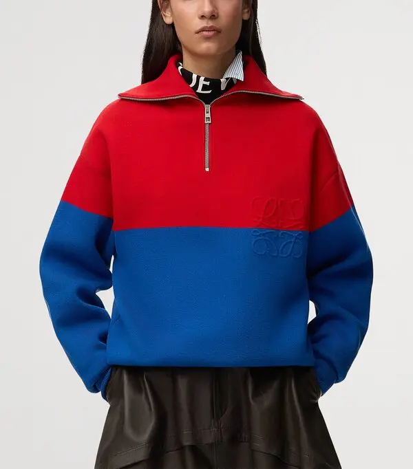 Loewe Cotton-blend Quarter-zip Sweatshirt