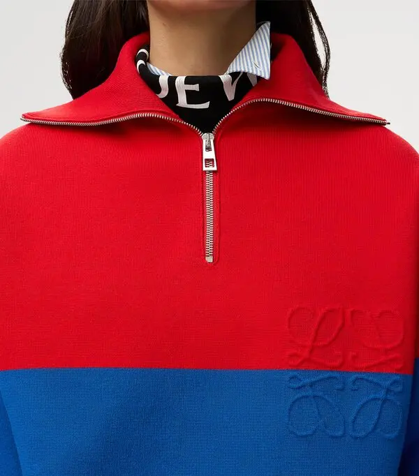 Loewe Cotton-blend Quarter-zip Sweatshirt
