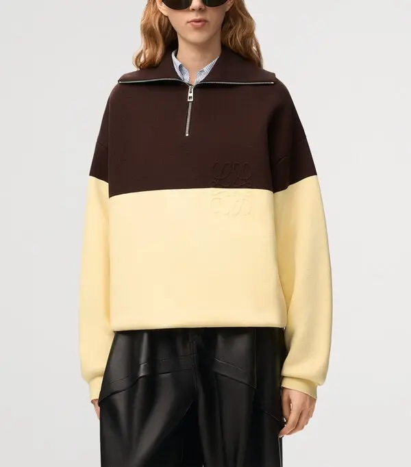 Loewe Cotton-blend Quarter-zip Sweatshirt