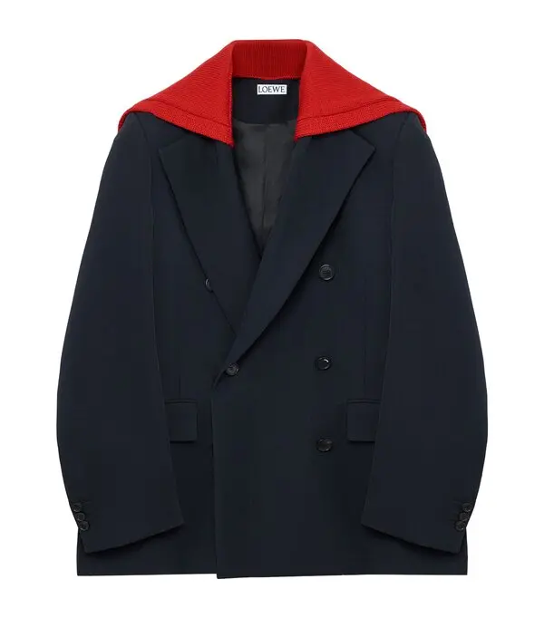 Loewe Wool Knitted-overlay Blazer