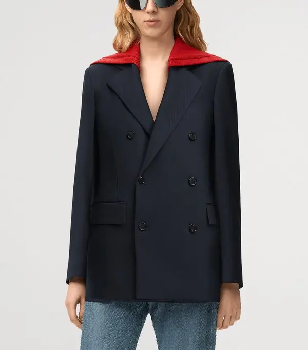 Loewe Wool Knitted-overlay Blazer