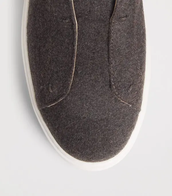 Eleventy Flannel Slip-on Sneakers
