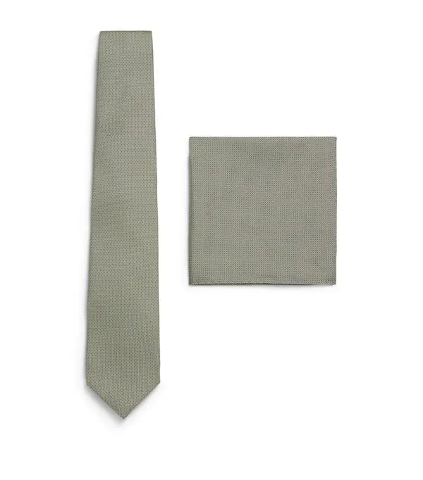 Corneliani Silk Necktie And Pocket Square Set