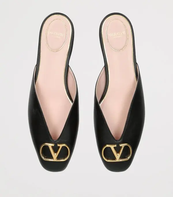 Valentino Garavani Leather Vlogo Signature Mules