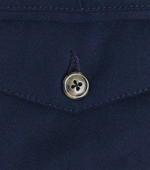 Eleventy Cotton-cashmere Pleated Straight Trousers