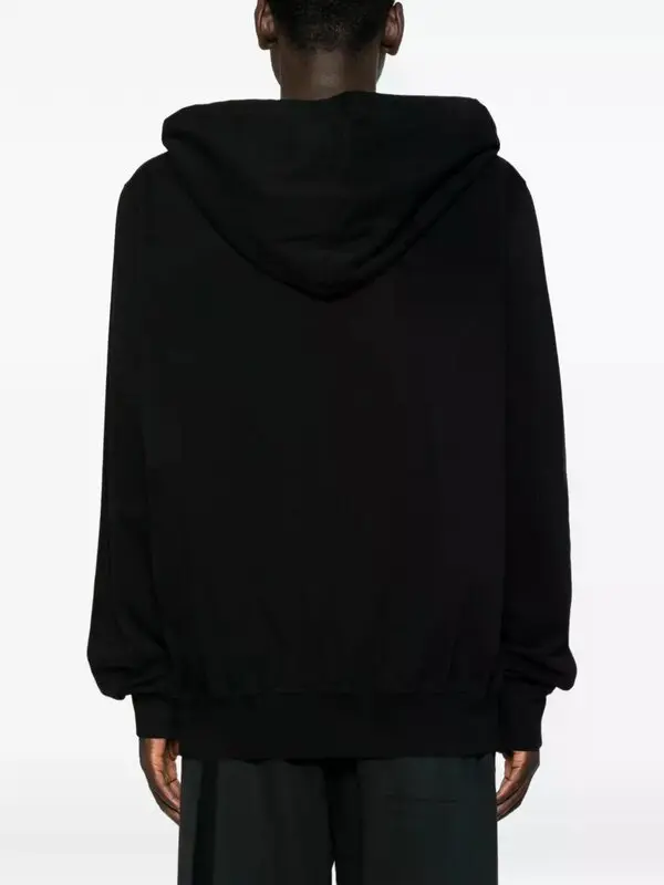Rick Owens Cotton Drawstring Hoodie - Black
