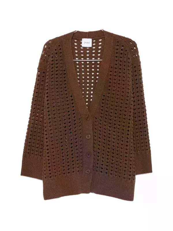 NUDE Perforated-knit Wool Cardigan
