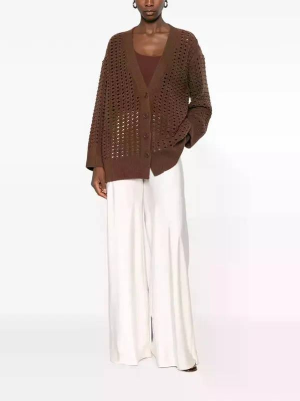NUDE Perforated-knit Wool Cardigan