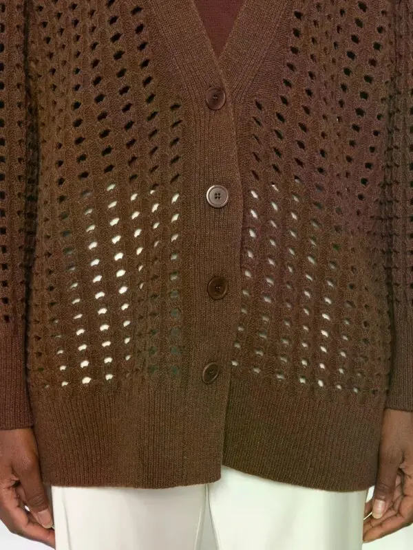 NUDE Perforated-knit Wool Cardigan
