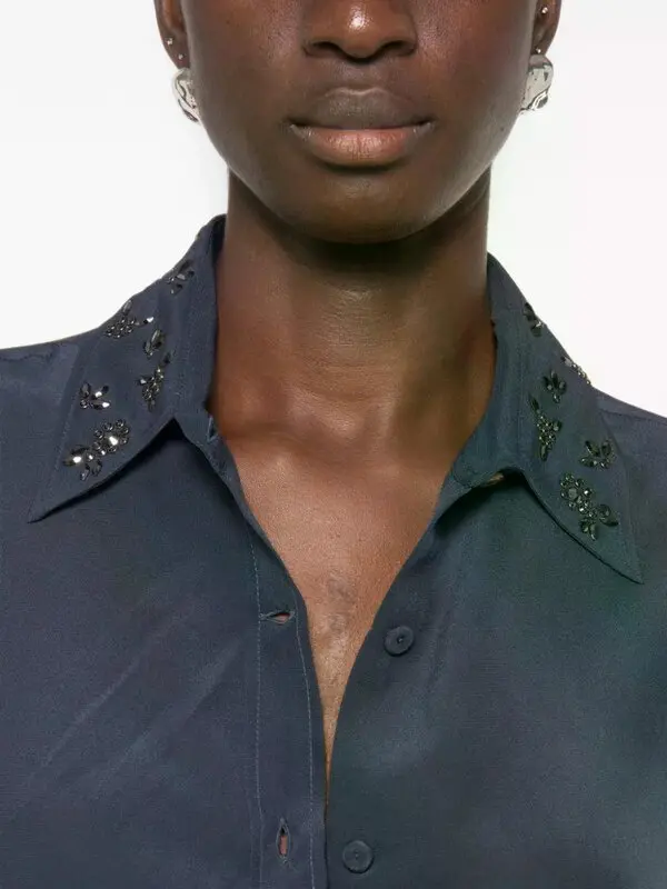 TRAME AUREE Crystal-embellished Long-sleeve Shirt
