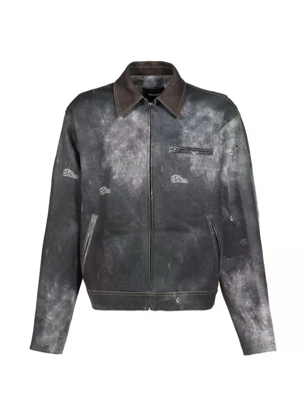 We11Done Distressed Faded-effect Jacket