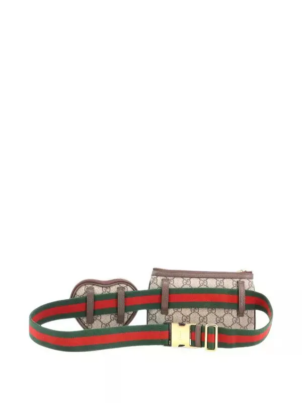 Gucci Ophidia Heart Utility Double Gg Coated Canvas Belt Bag
