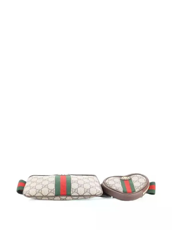 Gucci Ophidia Heart Utility Double Gg Coated Canvas Belt Bag