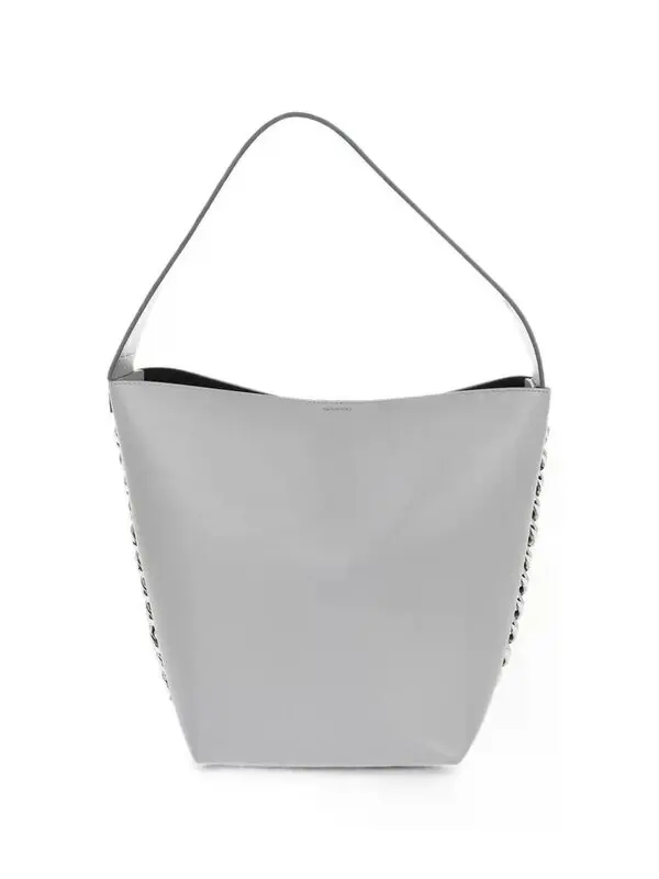 Givenchy Leather Shoulder Bag With Chain Detail - Grey