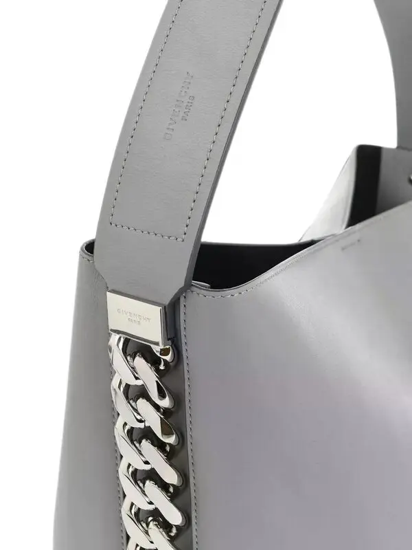 Givenchy Leather Shoulder Bag With Chain Detail - Grey