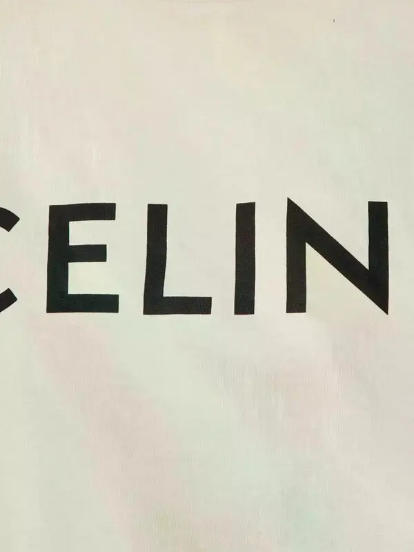 Celine Logo-print Cropped T-shirt