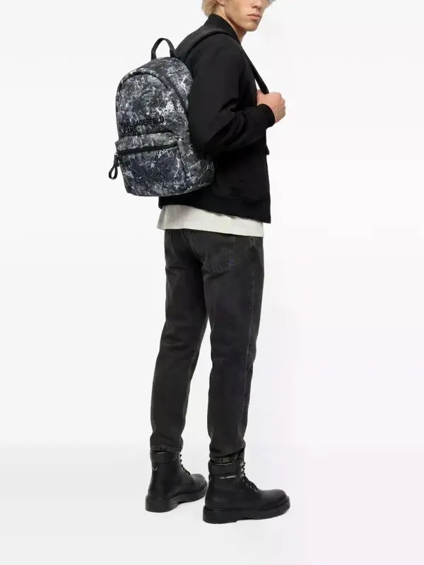 Karl Lagerfeld All-over Print Logo Backpack
