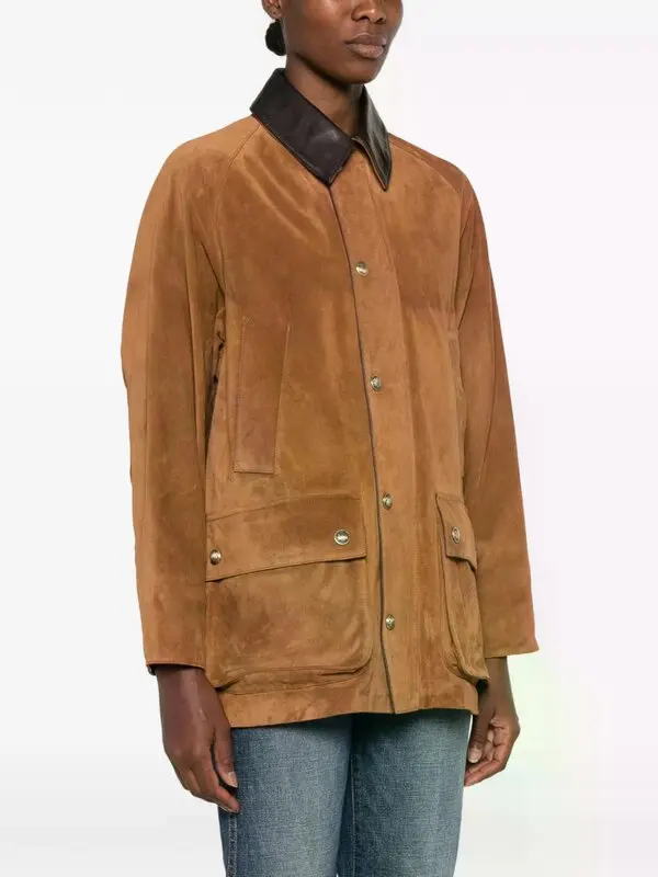 NILI LOTAN Contrast-collar Suede Jacket