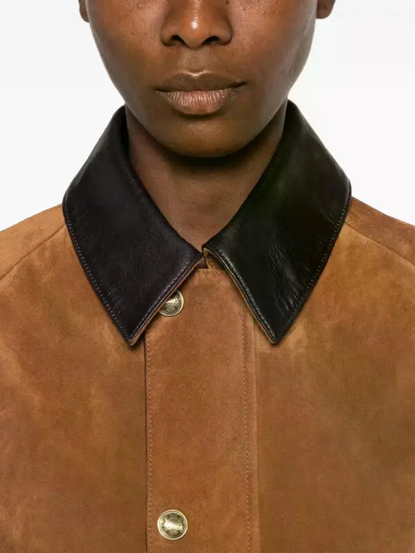 NILI LOTAN Contrast-collar Suede Jacket