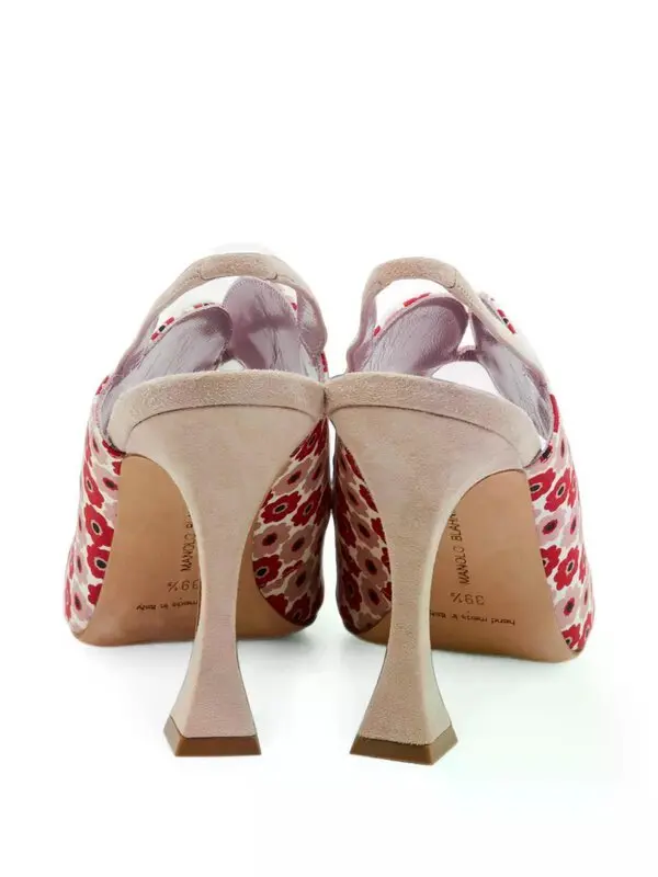 Manolo Blahnik Floral-print Slingback Sandals