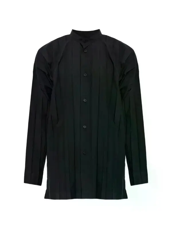 Issey Miyake Edge Pleated Shirt - Black