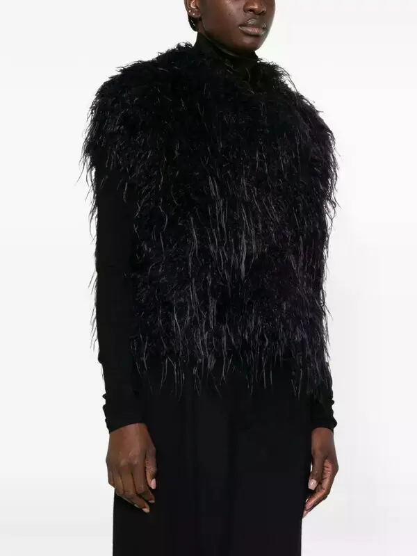 FORTE_FORTE Feather-effect Sleeveless Jacket