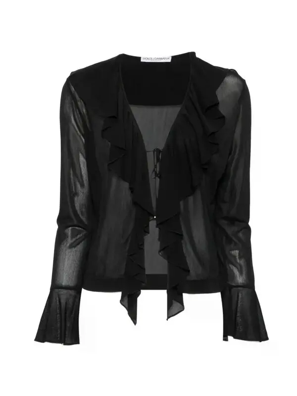 Gucci Ruffled Sheer Blouse