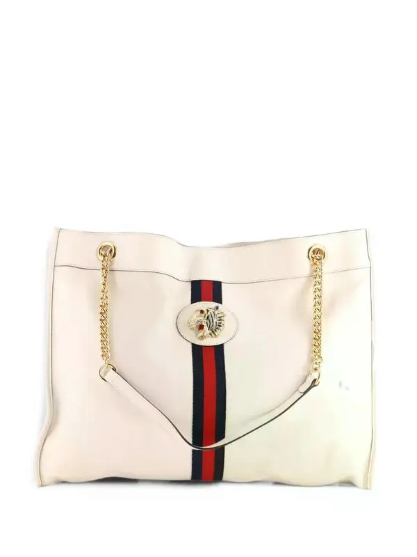 Gucci Rajah Chain Leather Large Tote Bag