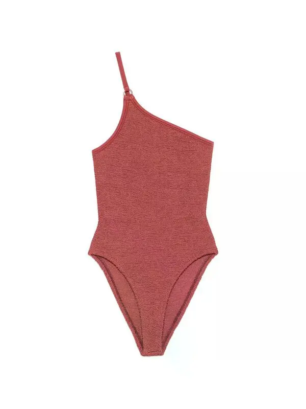 Hunza G One-shoulder Seersucker Swimsuit - Pink