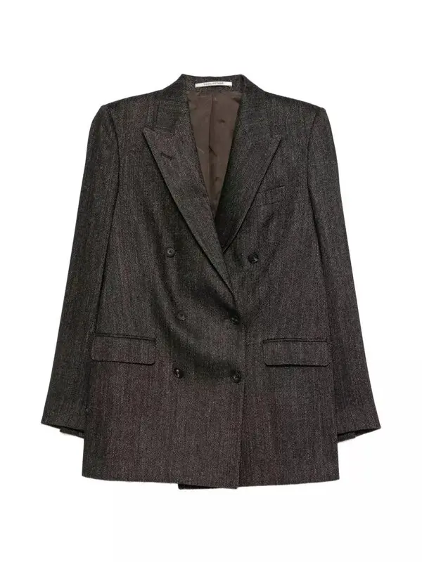 Tagliatore Herringbone Double-breasted Blazer - Brown