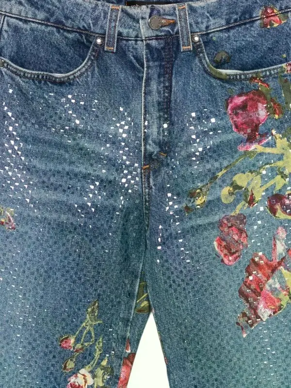 Roberto Cavalli 2000s Floral-print Jeans