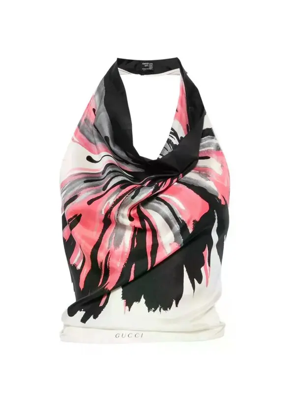 Gucci 2000s Floral-print Halterneck Top