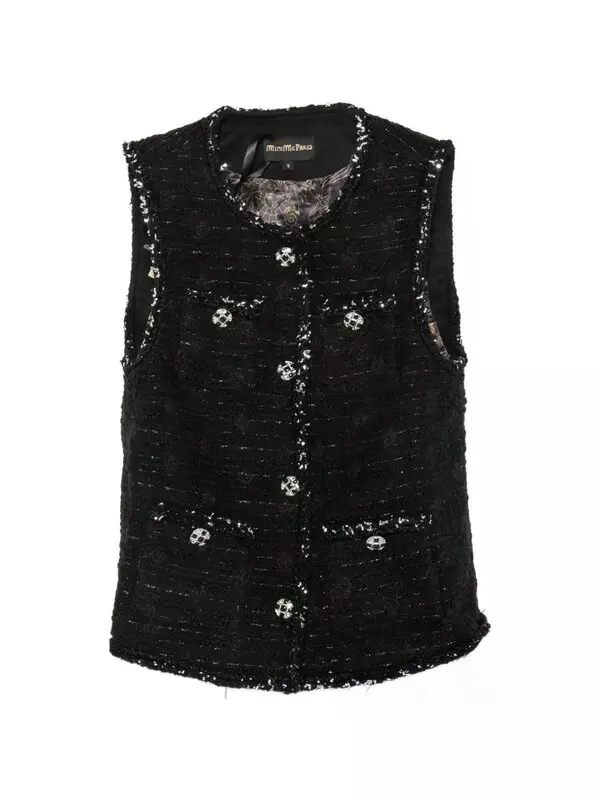 MINIME Tweed-effect Button-up Gilet