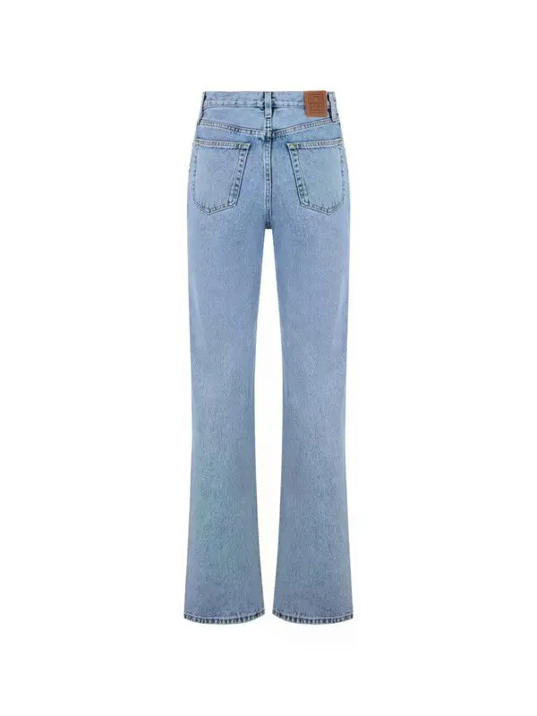 TOTEME Logo-patch Straight-leg Jeans - Blue