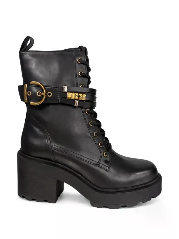 Pinko Buckle-strap Lace-up Ankle Boots