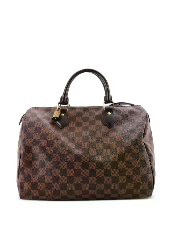 LOUIS VUITTON Speedy Handbag Damier 30 Satchel - Brown