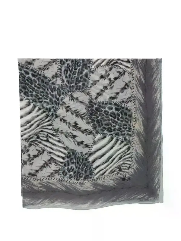 Fendi 1990s Patchwork Animal-print Scarf