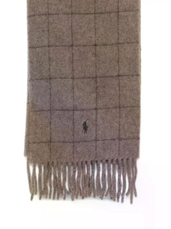 Polo Ralph Lauren Windowpane-check Fringed Scarf