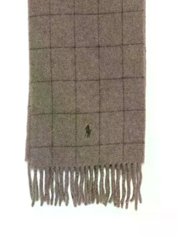 Polo Ralph Lauren Windowpane-check Fringed Scarf